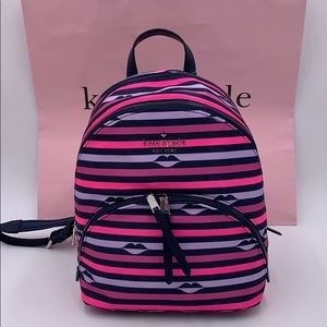 kate spade | Bags | Kate Spade Karissa Nylon Lip Print Md Backpack ...